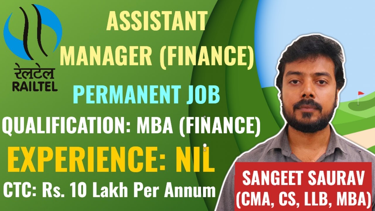 Freshers MBA (Finance) Vacancies in RAILTEL Corporation Ltd. For The ...