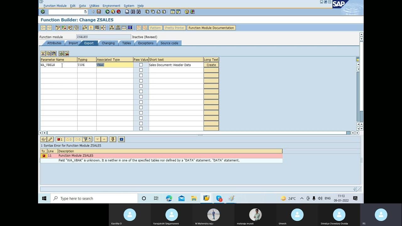 Sap Abap Function Module Creation Youtube