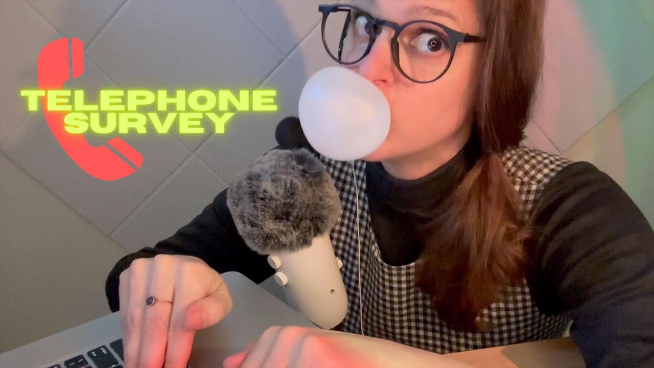 ASMR📱Thank You for Taking this Cell Phone Survey! (while I chew bubblegum and type your answers ...