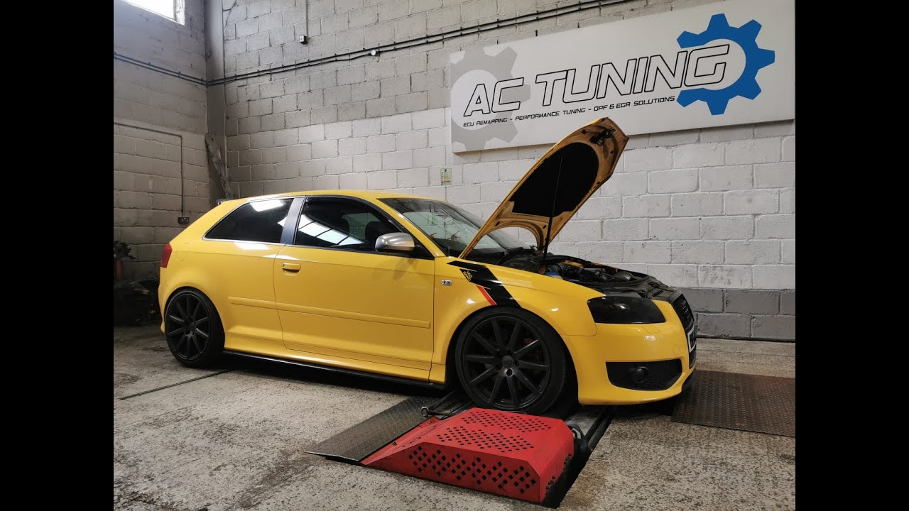 Audi S3 Stage 2+ Stright Pipe Screaming On The Dyno - YouTube
