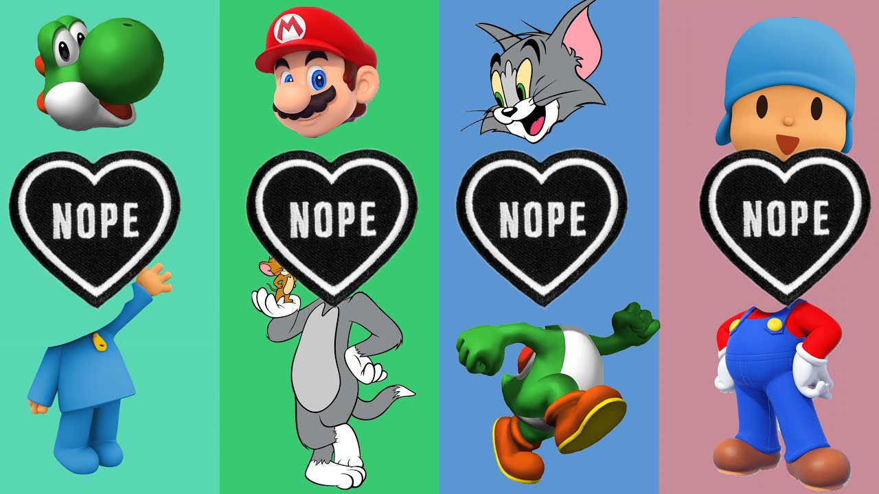 WRONG HEAD | MATCH THE HEADS: Super Mario, TOM, POCOYO - YouTube