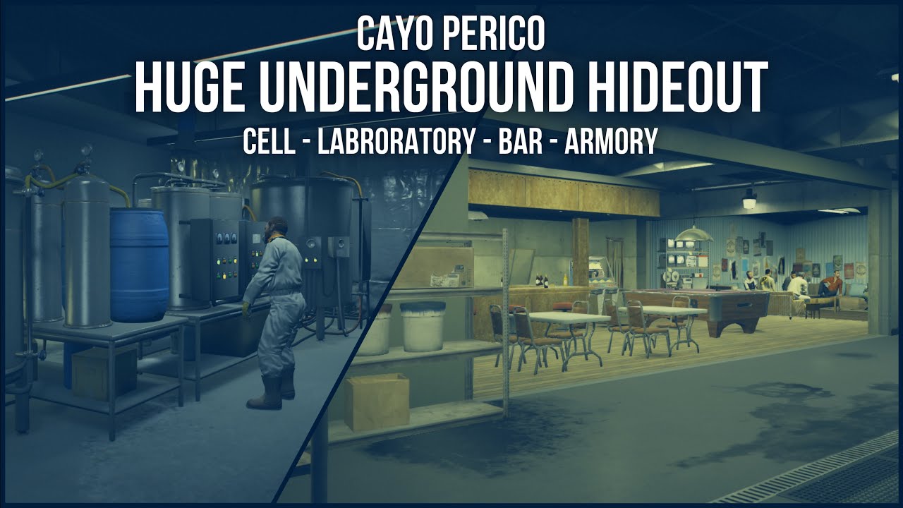 [MLO] Cayo Perico Underground Huge Hideout ( Bar / Armory / Laboratory ...