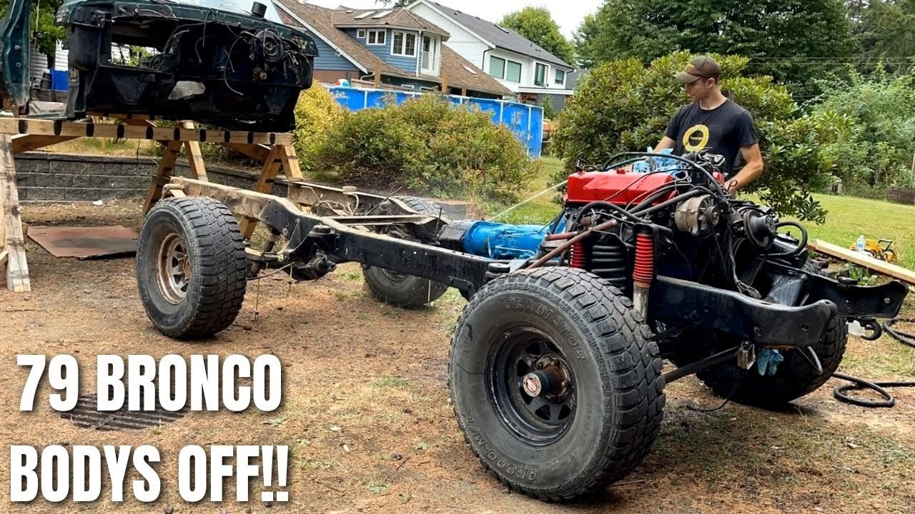 BRONCO BODY IS FINALLY OFF THE FRAME! 1979 Ford Bronco Restoration ...
