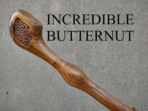 Butternut Walking Stick - YouTube