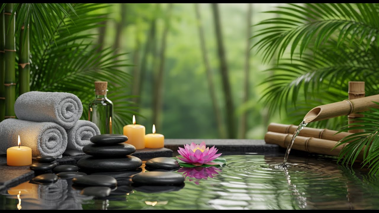 Peaceful Bamboo Water Flow | Zen Nature Sounds for Relaxation - YouTube