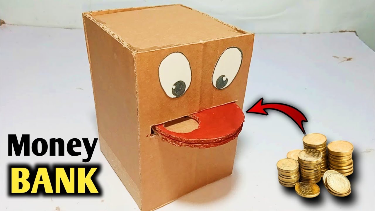 DIY Cardboard Money Bank | Creative Coin Saving Box Idea | Piggy Bank ...