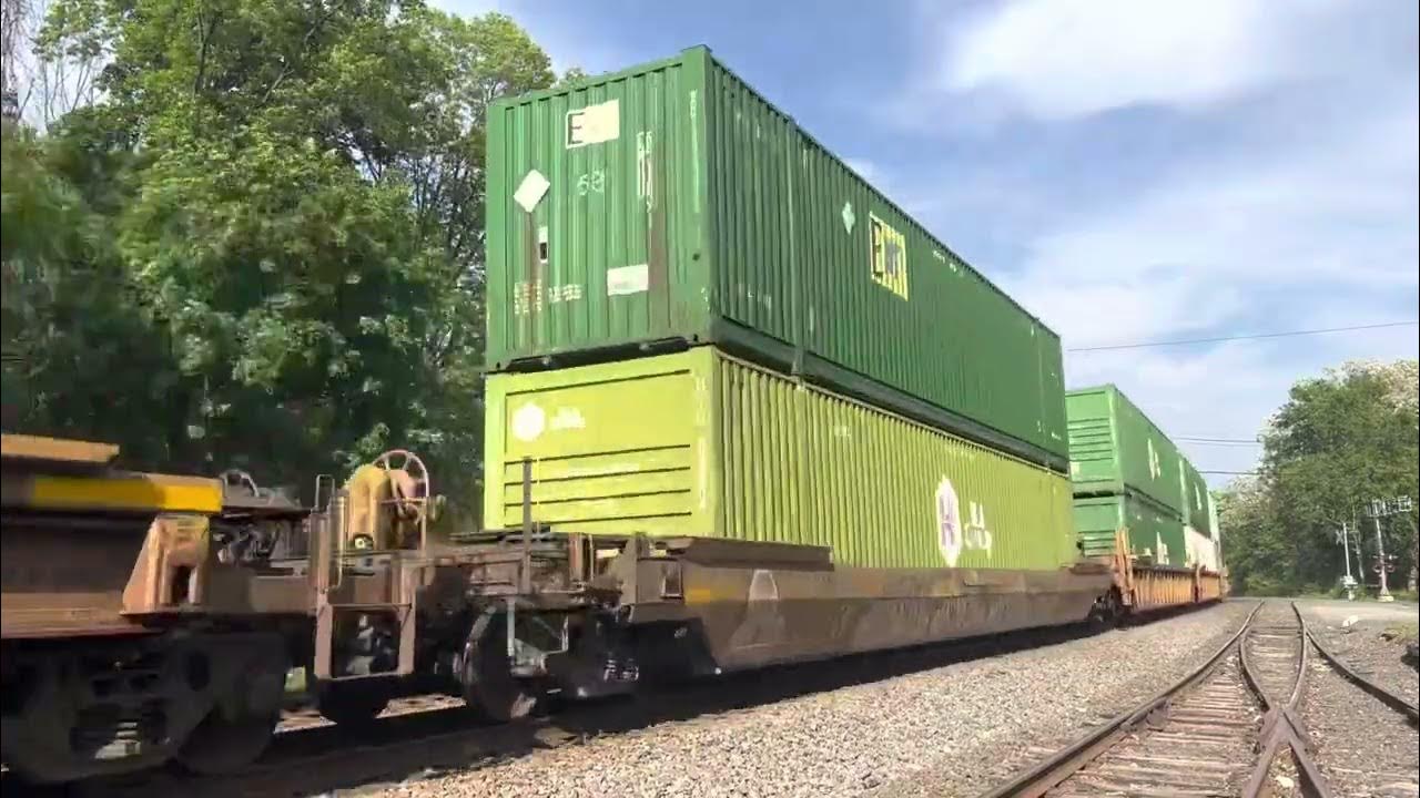 NS 7597 ES44DC leads NS 23G through Piscataway,NJ! - YouTube