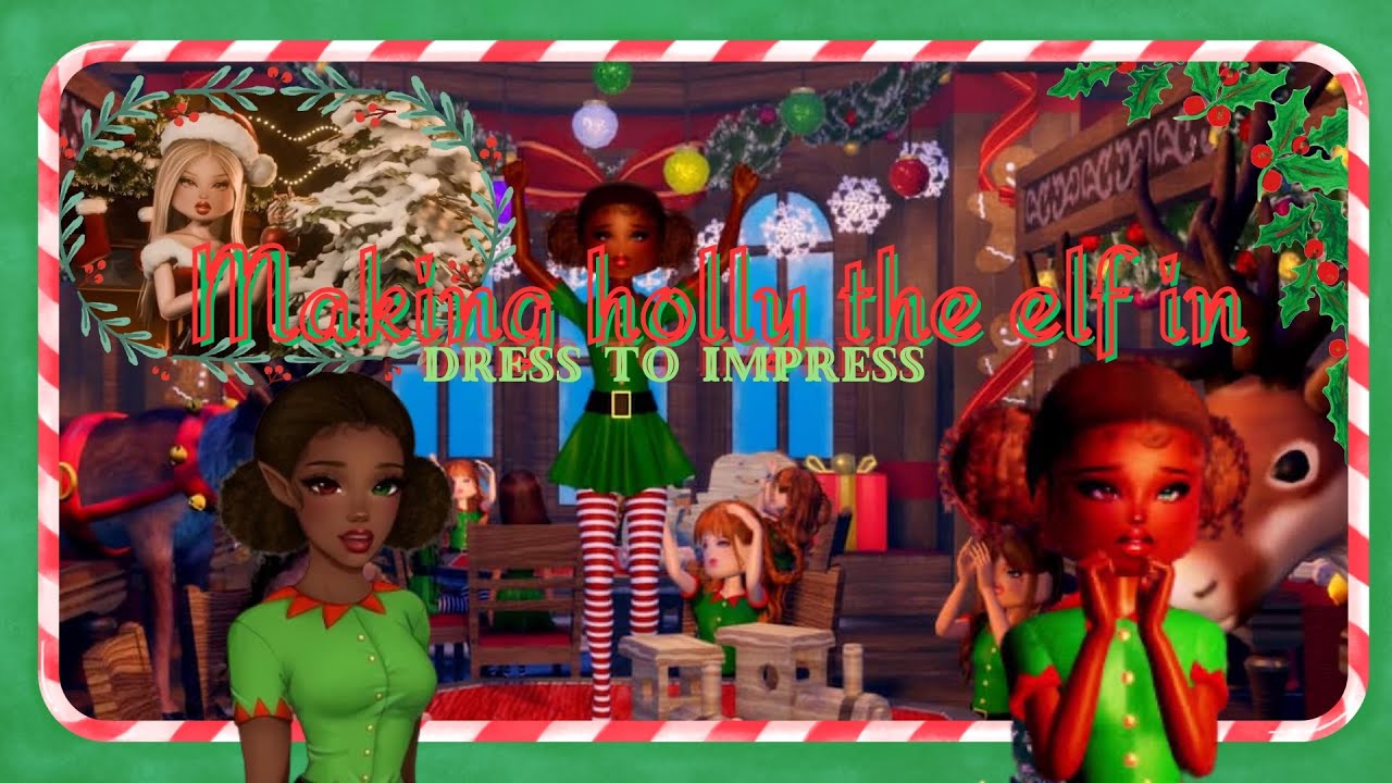 Making holly the elf in dress to impress! #christmaself #dti #roblox # ...