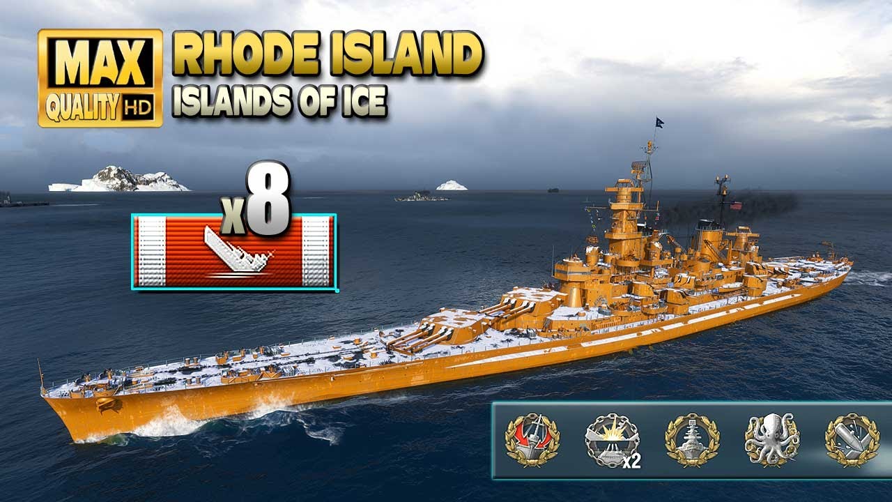 Battleship "Rhode Island" dominates in random battle - World of ...