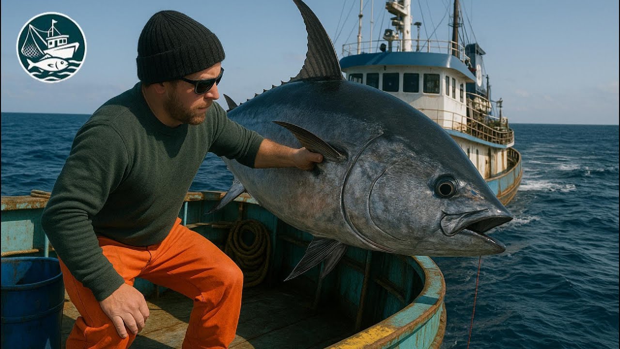 Journey to Hunt Giant Bluefin Tuna in the Open Ocean | fishing trawler ...