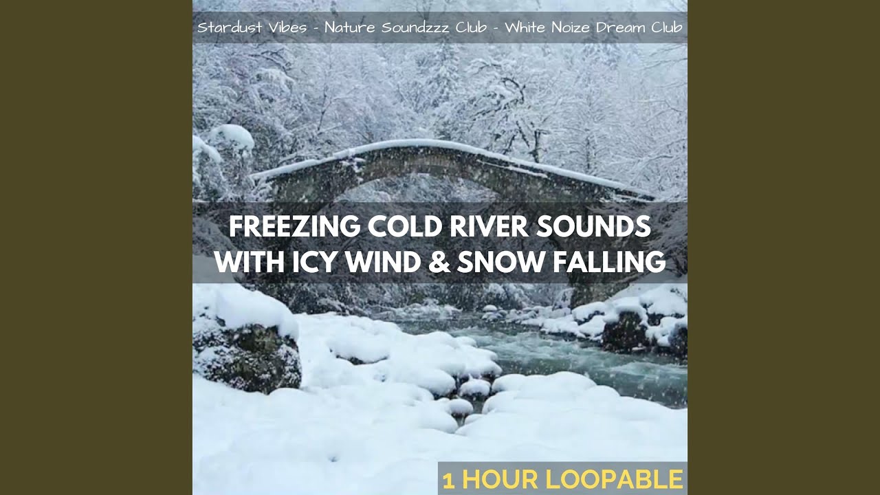 Freezing Cold River Sounds with Icy Wind & Snow Falling: One Hour ...