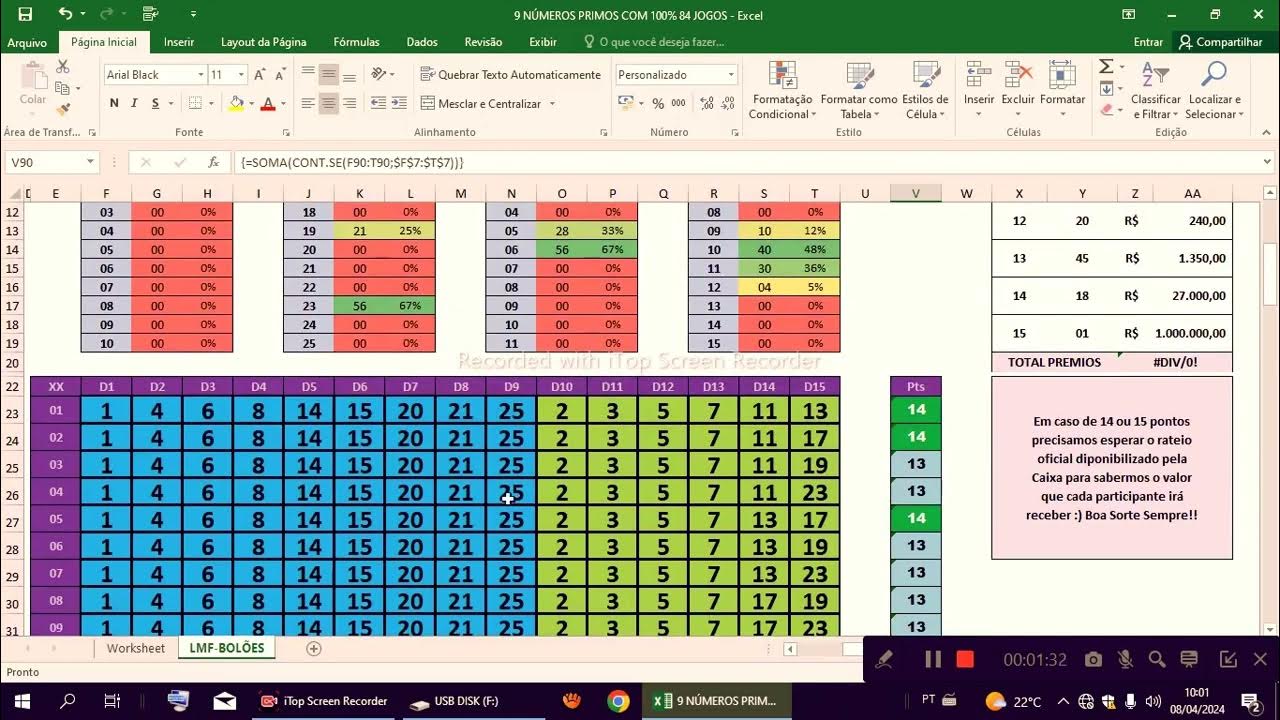 NÚMEROS PRIMOS, NOVAMENTE, EM 84 JOGOS, FEZ DE 12 A 15 PONTOS. - YouTube