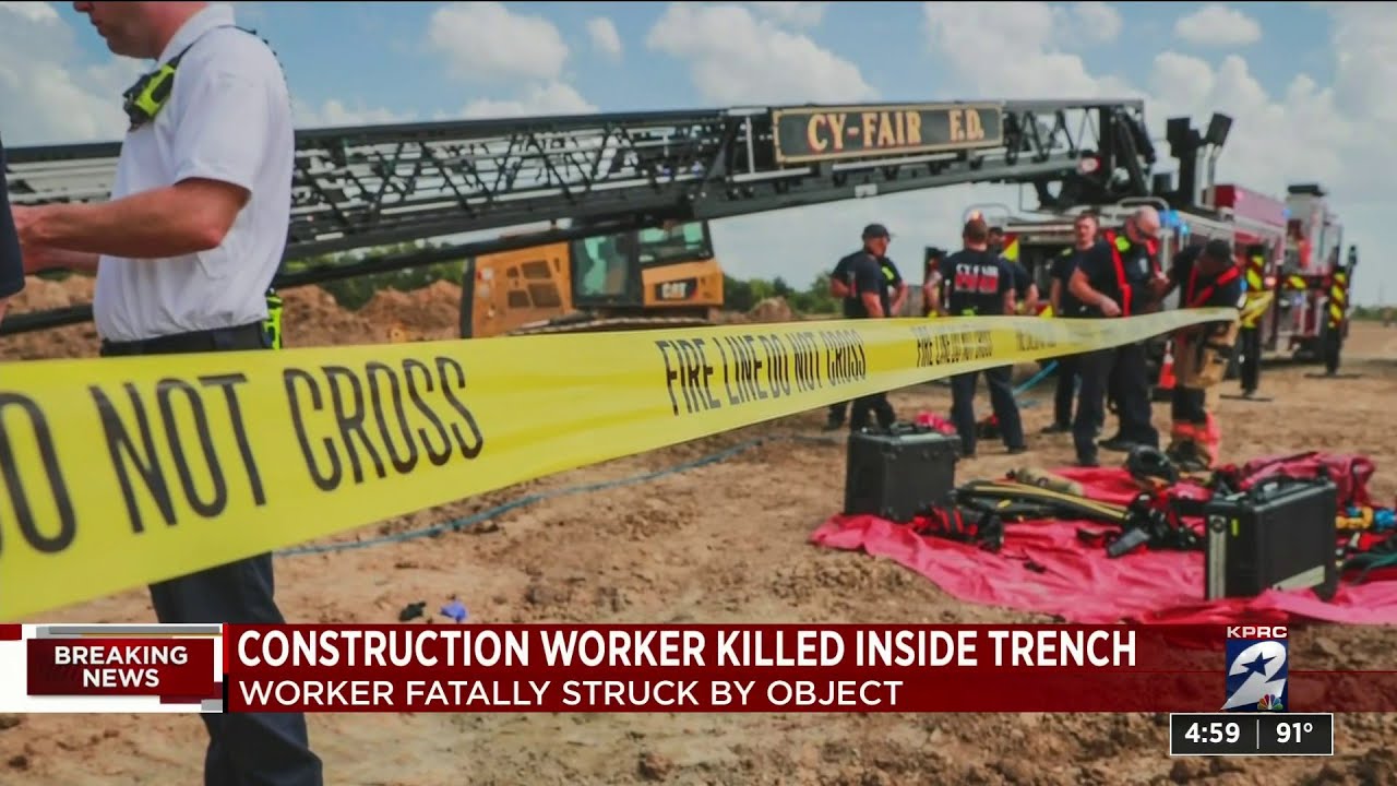 Construction worker killed inside trench - YouTube