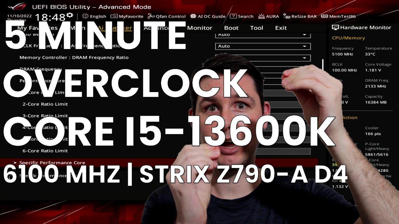 5 Minute Overclock: Core i5-13600K to 6100 MHz - YouTube