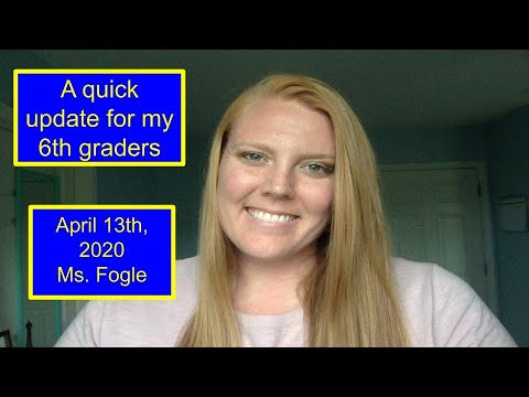 A message from Ms. Fogle: April 13th, 2020 - YouTube