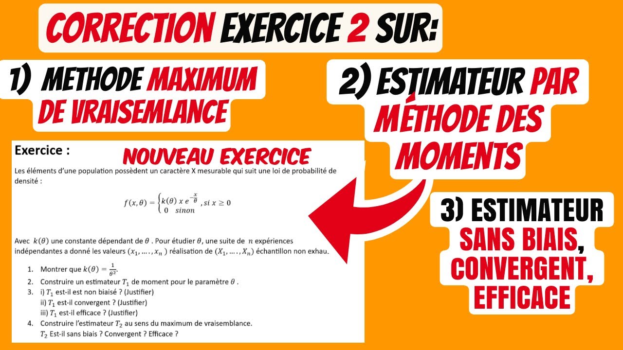 👉 Correction exercice 2 sur méthode des méthodes des moments ,méthodes ...