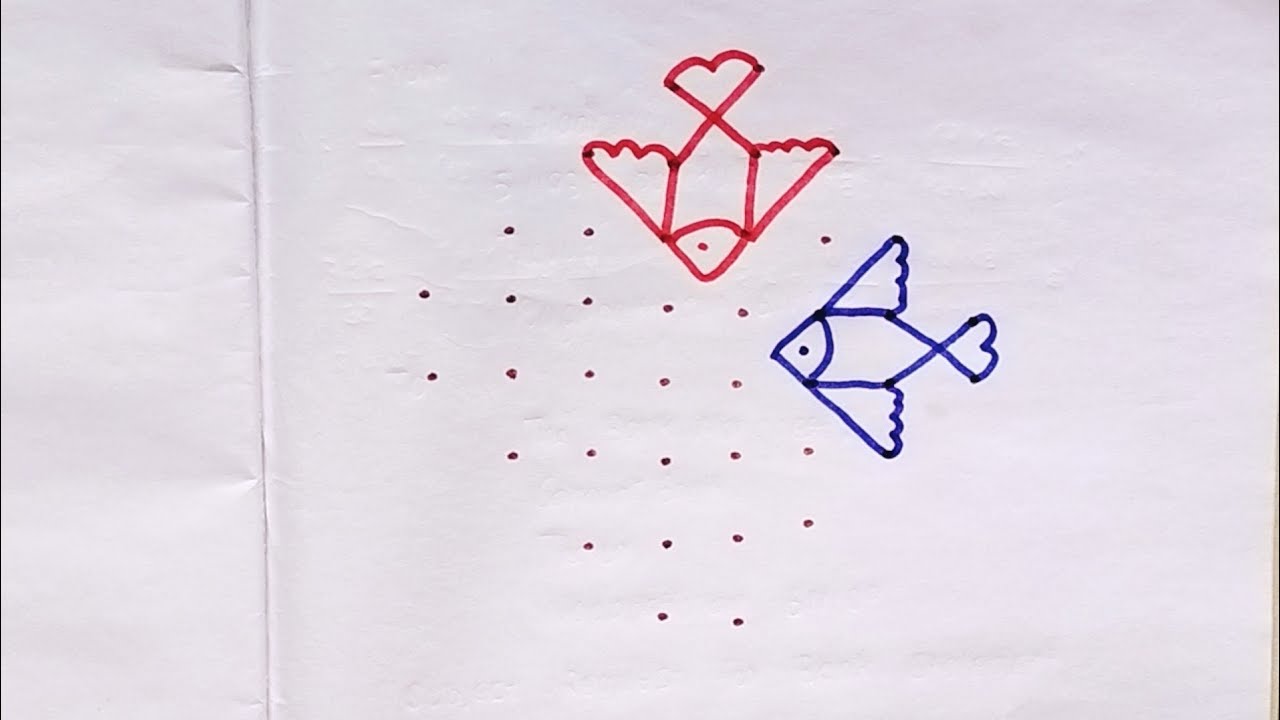 Amazing 8×2×2 dot Fish Kolam/Easy and Simple Kolam/Rangoli Kolam ...