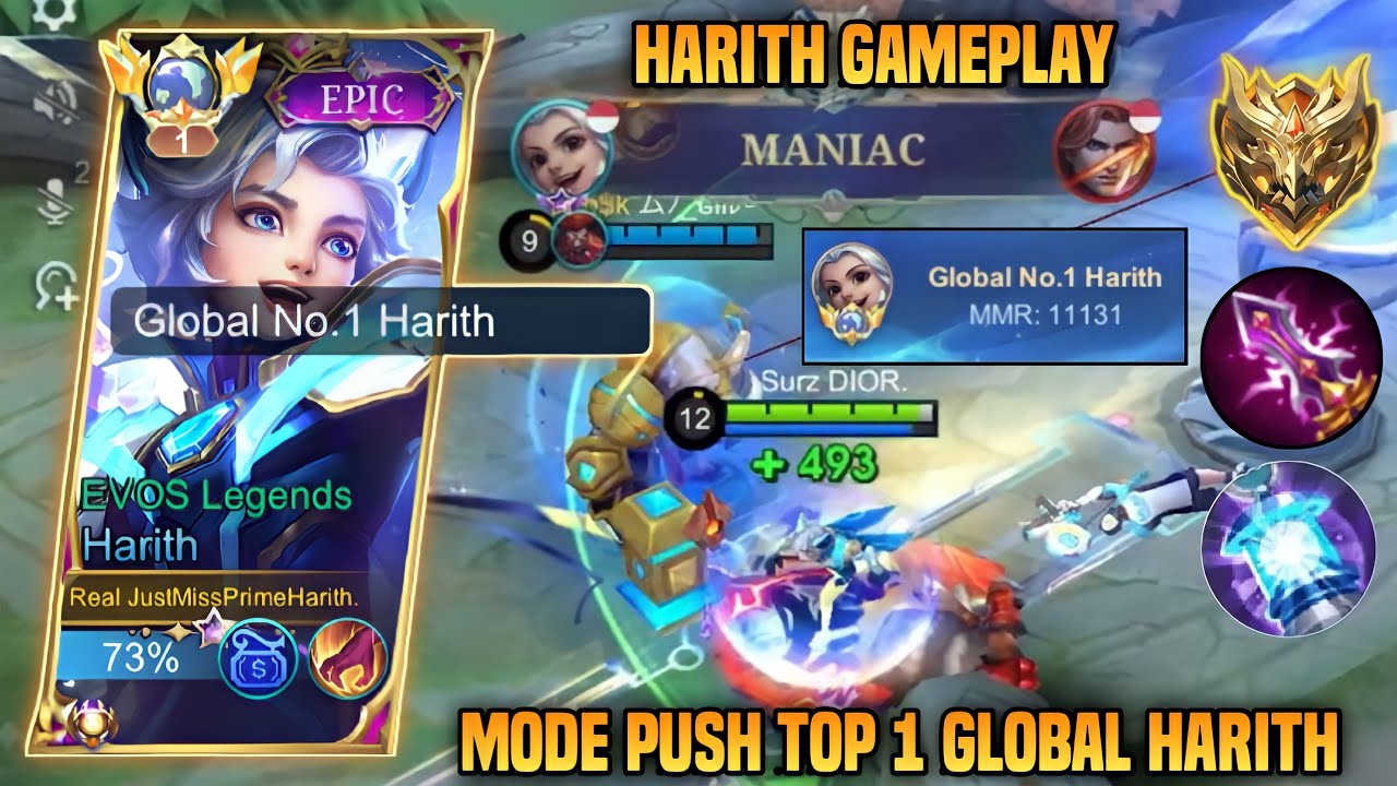 Surzz AS HARITH SERIUS MODE PUSH TOP 1 GLOBAL ! BUILD HARITH TERSAKIT ...
