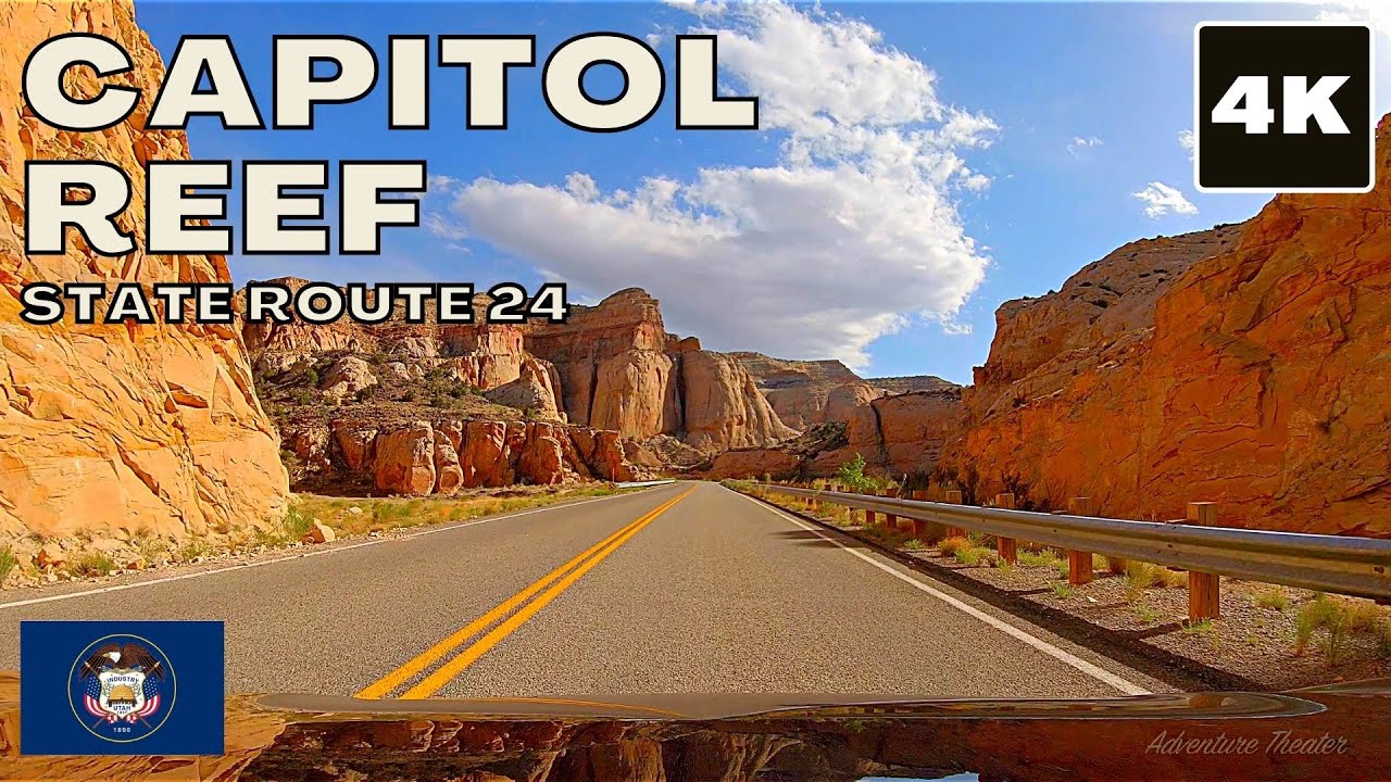 Capitol Reef National Park 4K drive (State Route 24) - Utah - YouTube