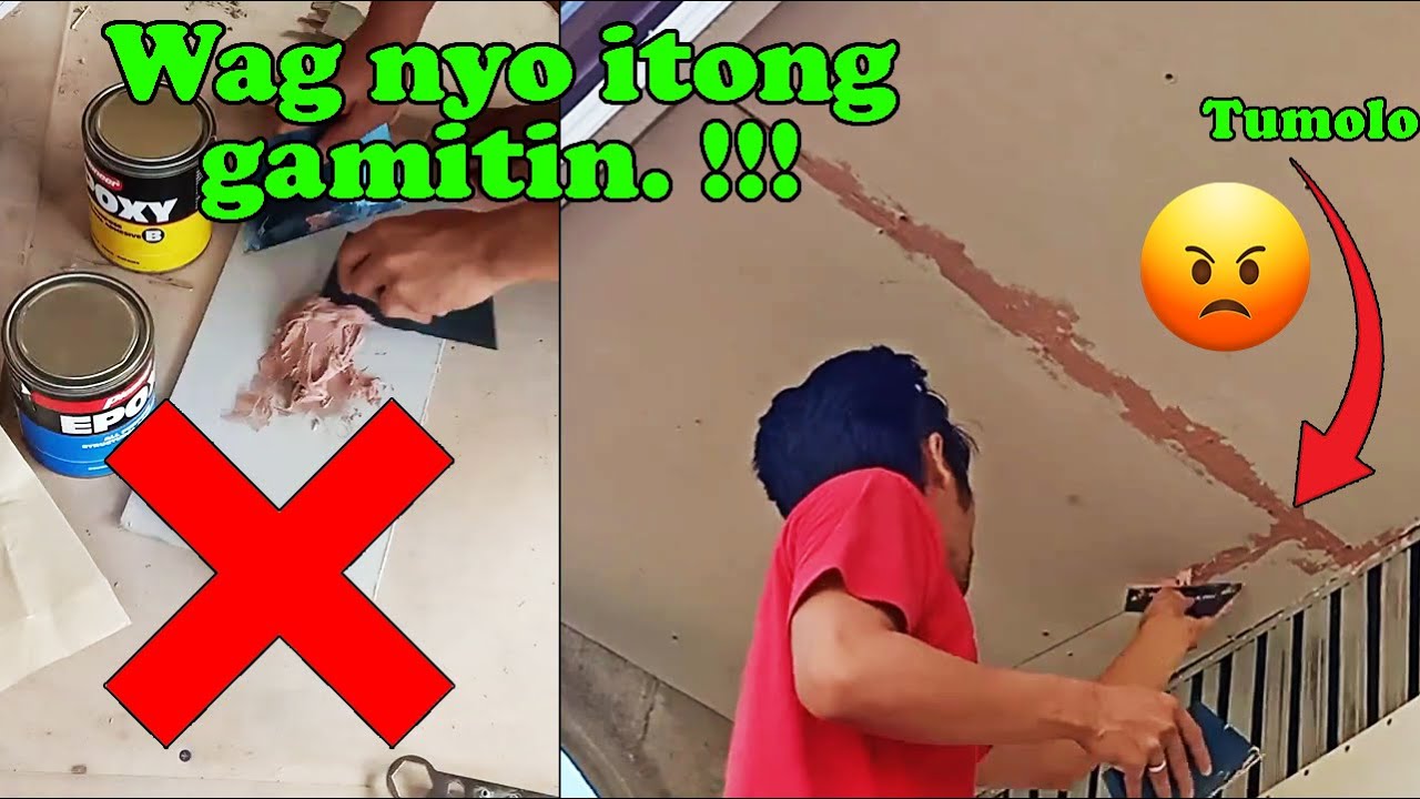 Epoxy A and B Pang masilya sa kisame hardiflex, dapat talaga may Tape ...