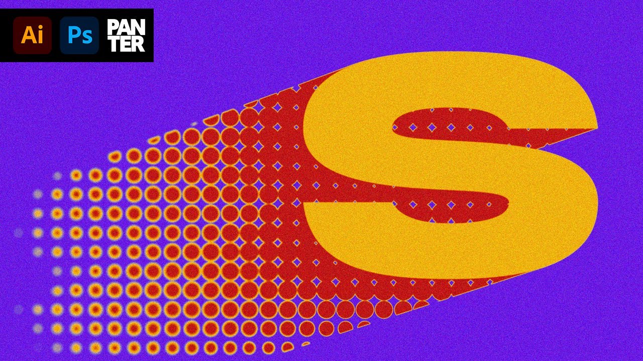 How to Blend Halftone Text in Photoshop & Illustrator - YouTube