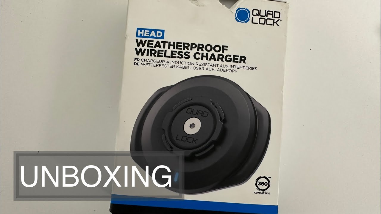 Quad Lock Weatherproof Wireless Charger : Unboxing - YouTube