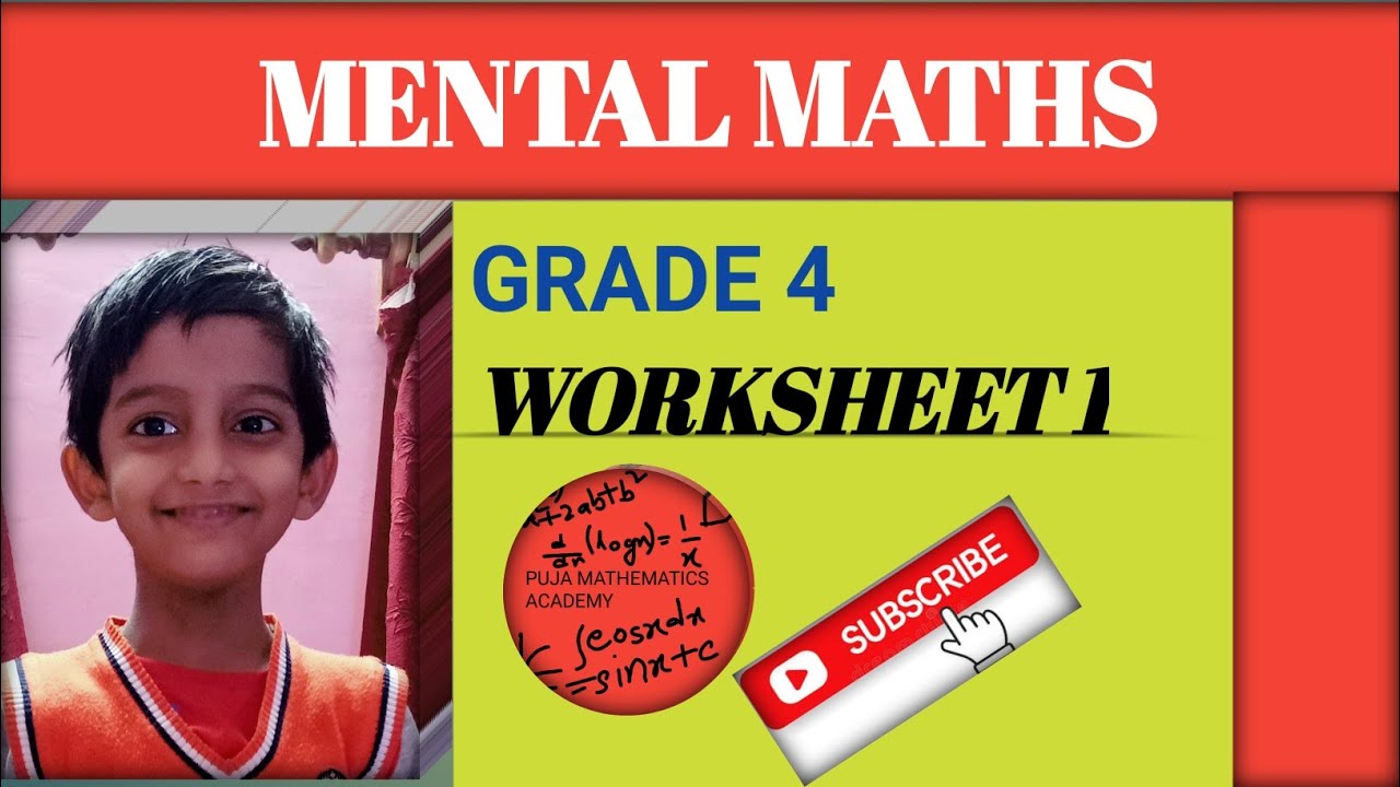 MENTAL MATHS| MENTAL MATHS TRICKS| GRADE/CLASS 4| WORKSHEET 1 - YouTube