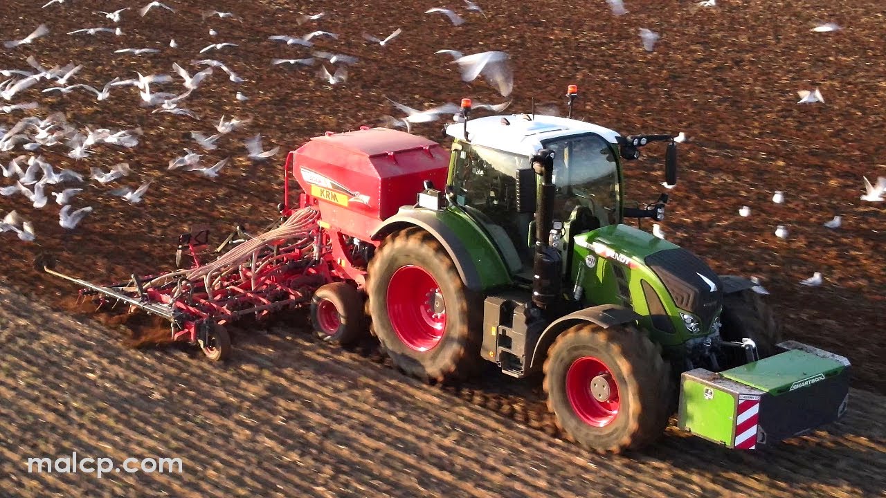 4Kᵁᴴᴰ Fendt 724 Vario Tractor and KRM Ares 2713 Soladrill drill in ...
