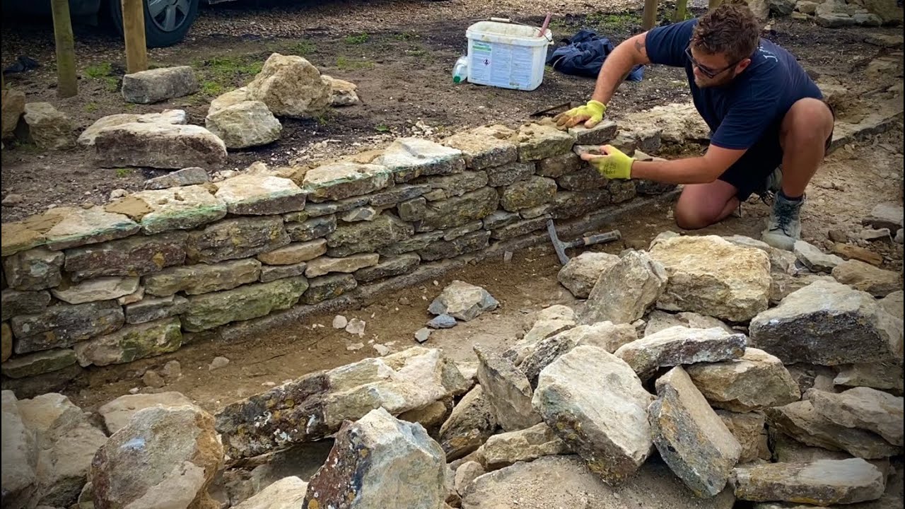 Stone Wall Build - Part 1 - YouTube
