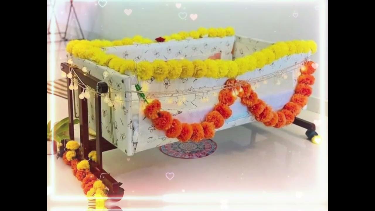 Floral Baby Cradle Decor I Modern Baby Ceremony I Themed Baby ...