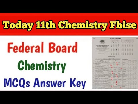 Fbise 11th Class Chemistry Solved Mcqs Paper Federal Board Class 11
