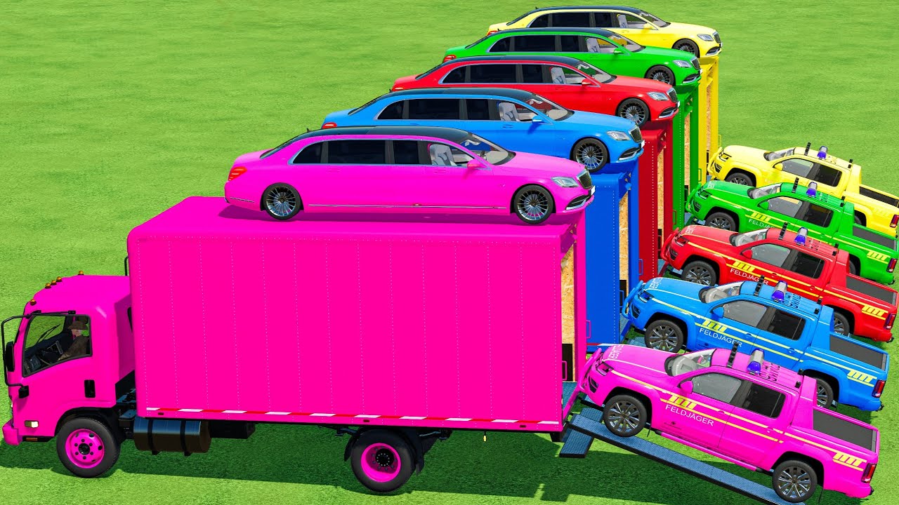 FELDJAGER PICKUP & MERCEDES CARS OF COLORS IN FS22 | FARMING SIMULATOR ...