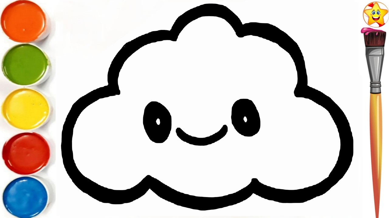 How To Draw Cute Cloud☁️|| Jaadui Baadal Drawing || Easy And Simple ...