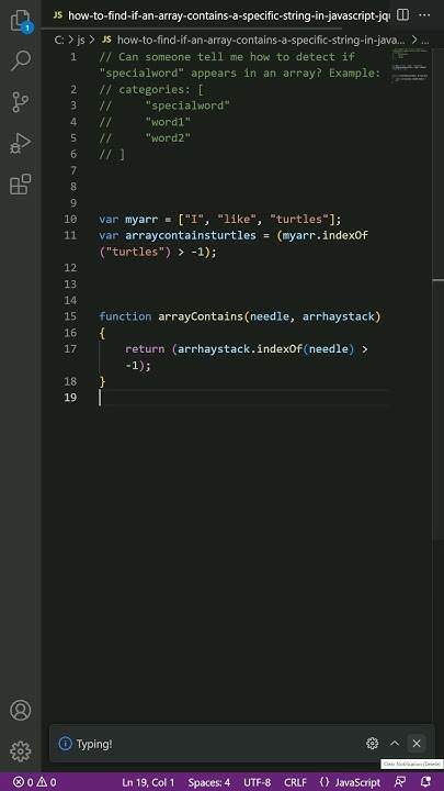 How to find if an array contains a specific string in JavaScript/jQuery? - YouTube