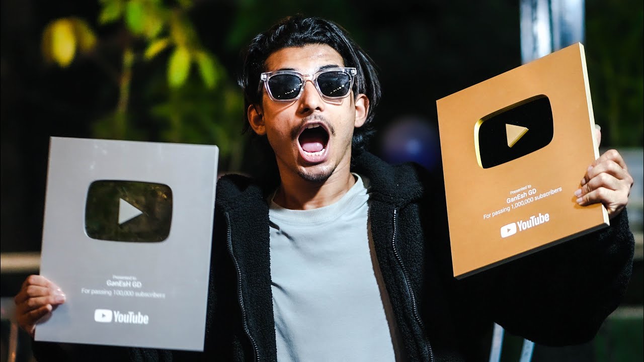 UNBOXING GOLDEN PLAY BUTTON ( 1 MILLION SUBSCRIBERS ) @Ganesh_GD - YouTube