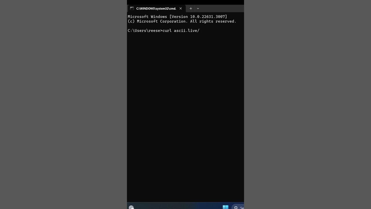 Curl ascii.live/forrest #windows11 - YouTube