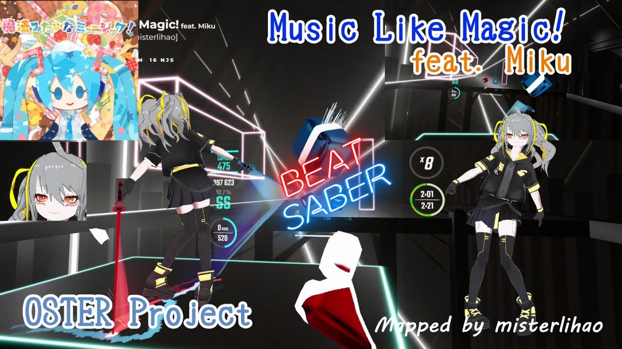 【BeatSaber】 魔法みたいなミュージック！/ Music Like Magic! ‐ feat. 初音ミク 【Expert】 【ビート ...