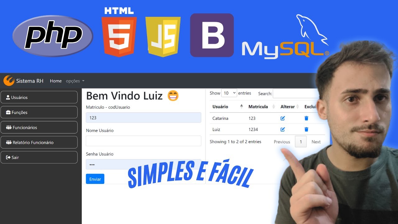 2 - Criando Sistema em PHP - Criando Página inicial do sistema - YouTube