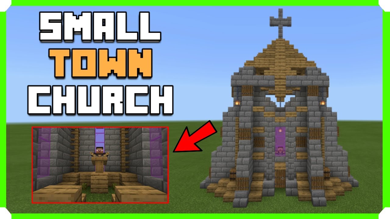 How To Build A Small Town Church [Minecraft Bedrock Edition] - YouTube