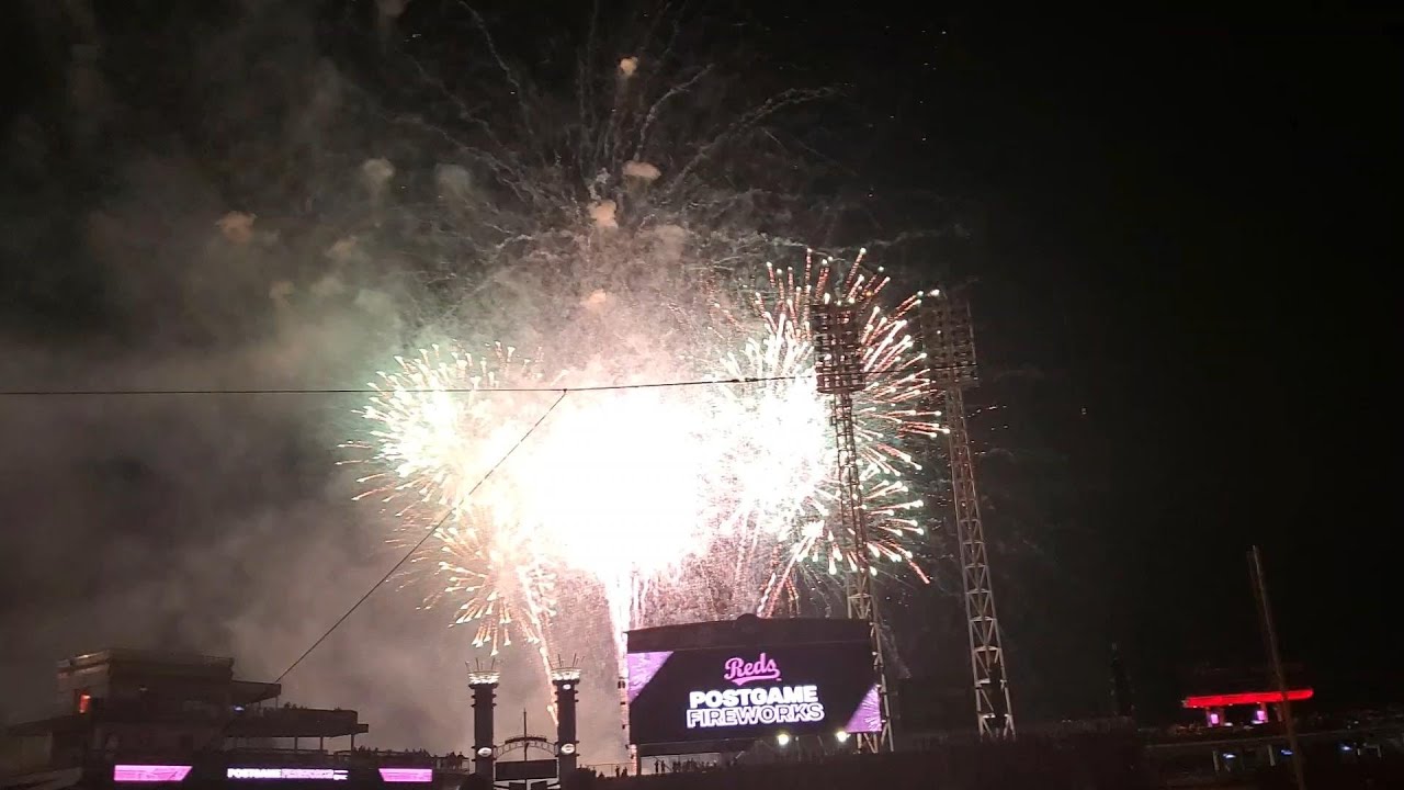 Cincinnati Reds Postgame Fireworks Great American Ball Park - YouTube