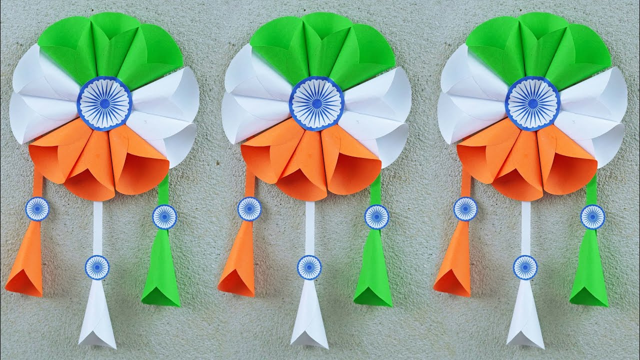 Independence Day Crafts/Indian Tricolor Wall Hanging Making/Republic ...