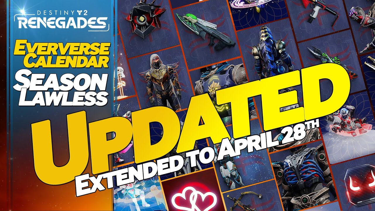 Destiny 2 Renegades Updated and Extended Eververse Calendar - YouTube