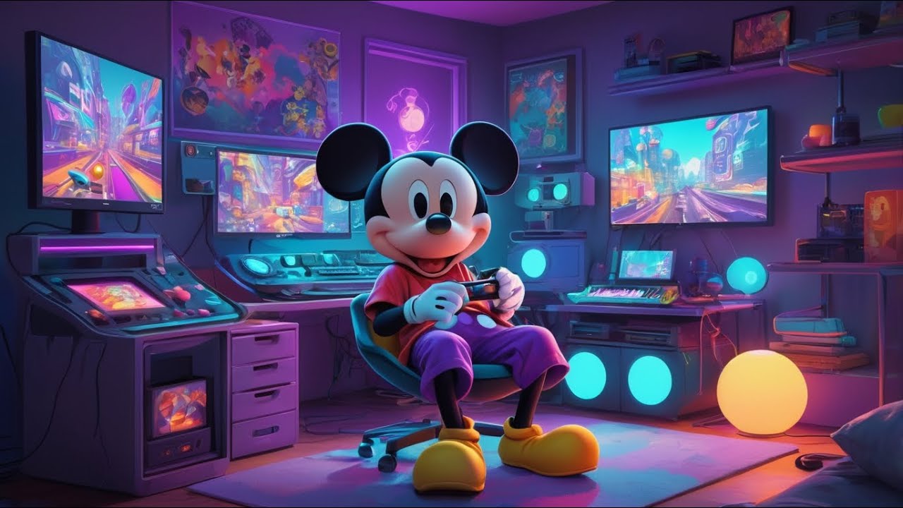 🎮 Mickey Lo-Fi Gamer Vibes – Relaxing Lo-Fi Music 🎧 - YouTube