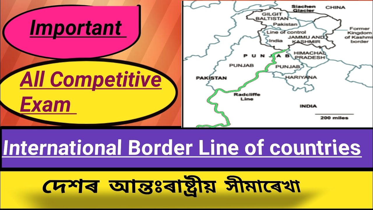 Important Border line of countries for #assam polic#sscgd# all ...
