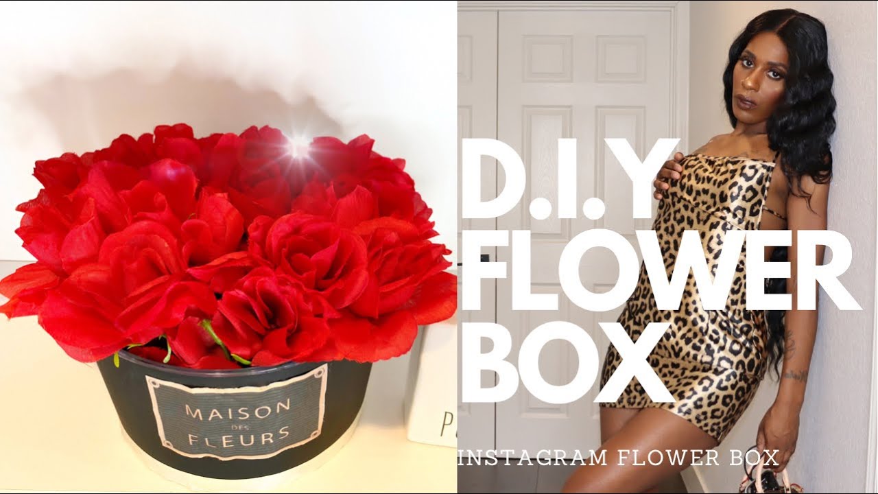 DIY INSTAGRAM ROSES I DIY Dollar Tree Flower Box Centrepiece ...