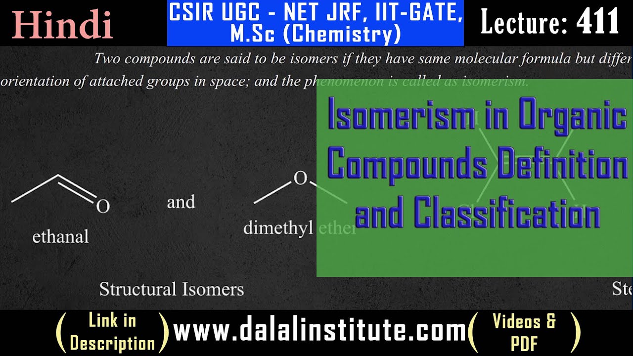 Isomerism in Organic Compounds Definition and Classification - YouTube