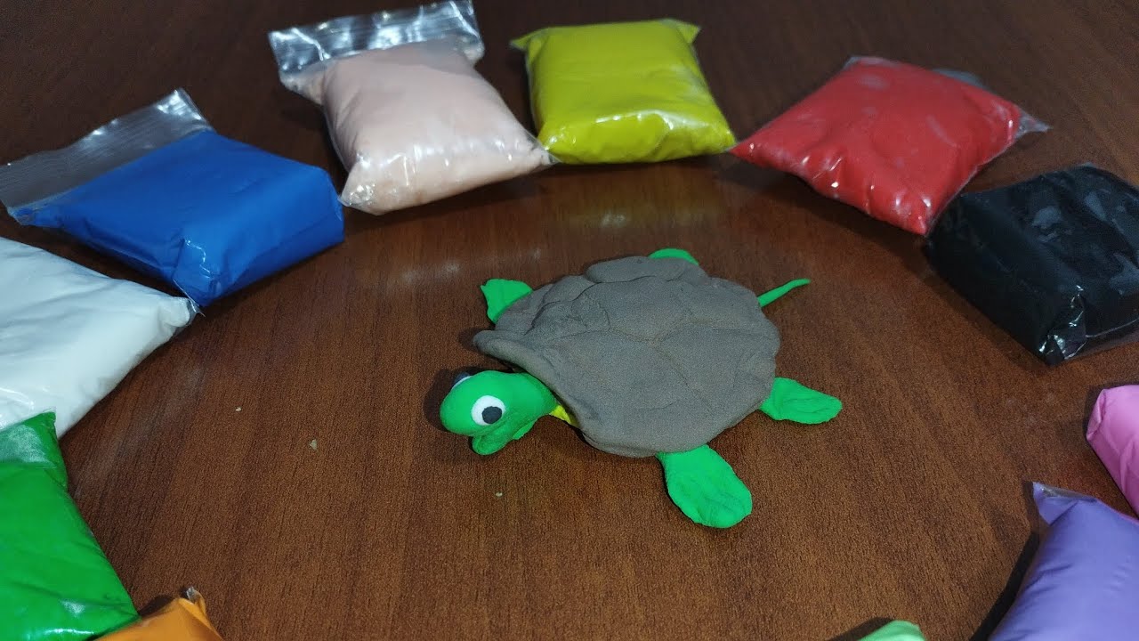 How to Make Play Doh Turtle. Animals Craft ldeus Making of plas Doh ...