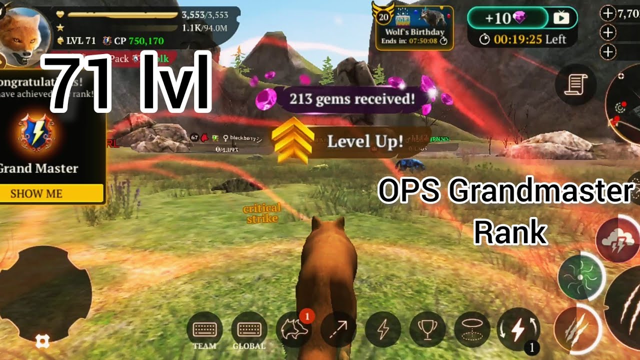 The wolf- 3k wolf level up to 71 ⬆️ in 900k room pvp! i got grandmaster ...