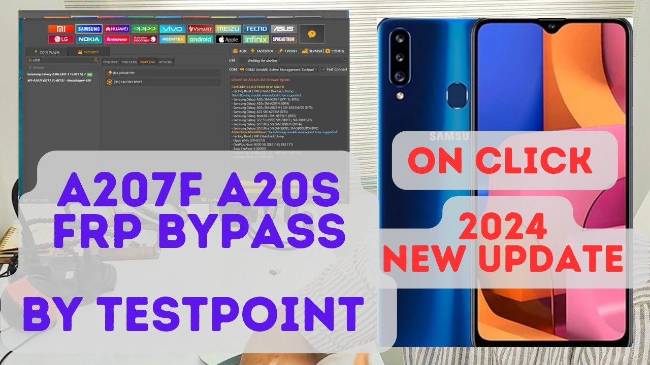 Samsung A20s a207f frp bypass,bit 1 to 5, testpoint new update 2024 ...