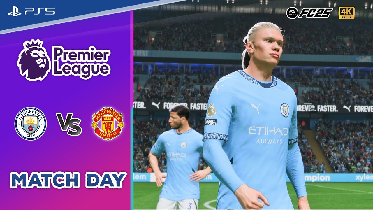 Manchester City VS Manchester United | Premier League | EAFC 25 | PS5 ...